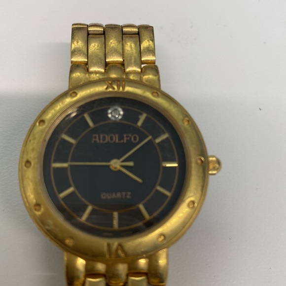 Adolfo | Accessories | Adolfo Mens Watch Gold Black | Poshmark